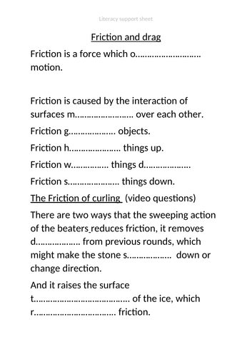 Forces: Friction and Drag. AQA Activate lesson 1.3.1 KS3 Suitable for ...