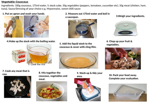 KS3 Step by Step Picture Recipes | Teaching Resources