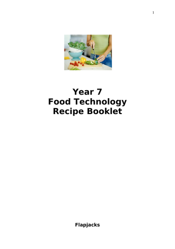 KS3 Food Recipe Booklets | Teaching Resources