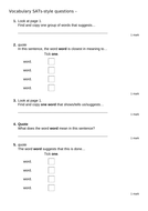 KS2 Reading SATs style Question Stems Question Types | Teaching Resources