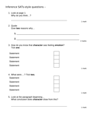 KS2 Reading SATs style Question Stems Question Types | Teaching Resources