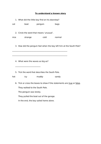 Lost and Found comprehension | Teaching Resources