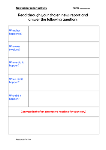 English- Features of newspaper articles- Journalistic Writing KS2 ...