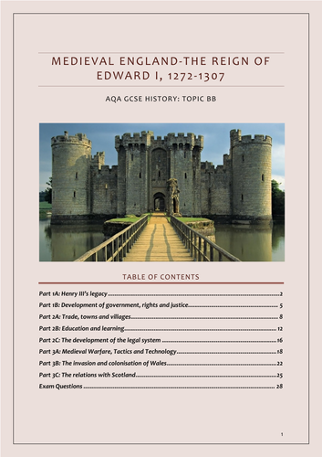 GCSE History: Medieval England (1272-1307) Revision Guide | Teaching ...