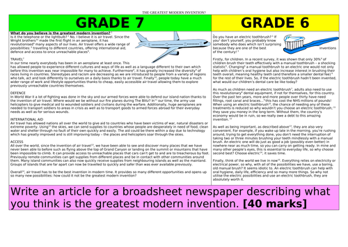 Paper 2 Question 5 exemplars | Teaching Resources