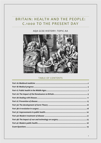 GCSE History: Health and the People (c1000-) Revision Guide | Teaching ...