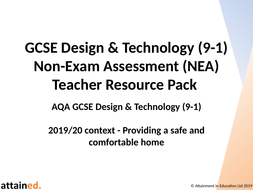 GCSE D&T NEA Teacher Resource Pack (AQA Context - Providing a Safe and ...
