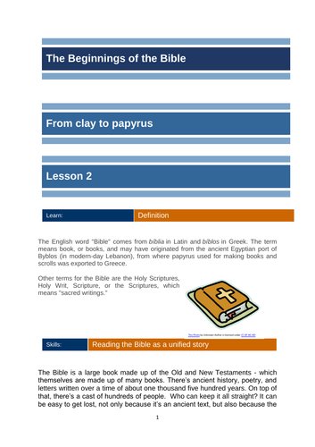 The Beginnings of the Bible | Teaching Resources