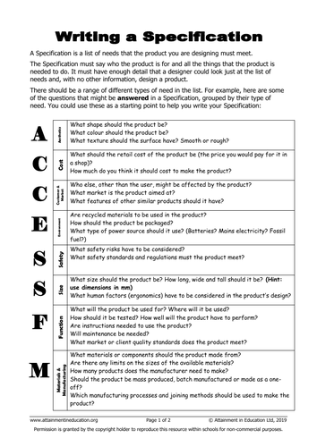 Key Stage 3 Design & Technology and Engineering Assessment for Learning ...