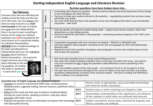 Higher order revision questions: A level English language and ...