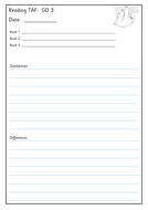 Year 2 - KS1 - Teacher Assessment Framework - Reading Evidence Sheet ...