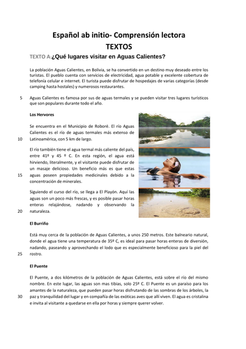 Spanish ab initio- Paper 2 Exam Practice - Reading comprehension ...