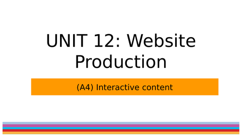 BTEC LEVEL 3 Media Extended Diploma | Unit 12: Website Production | LOA ...