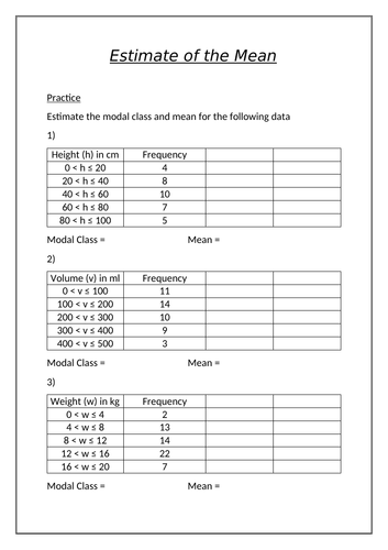 10 GCSE Foundation Statistics Worksheets | Teaching Resources