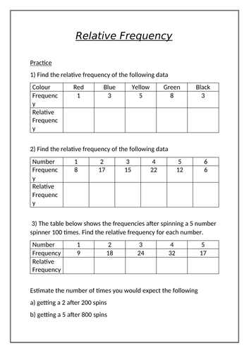 10 GCSE Foundation Statistics Worksheets | Teaching Resources