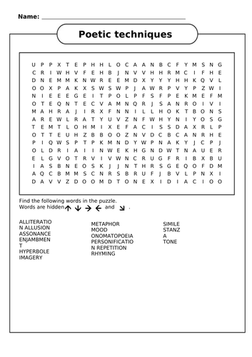 Poetic techniques | Teaching Resources