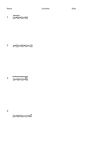 Boolean Algebra | Teaching Resources