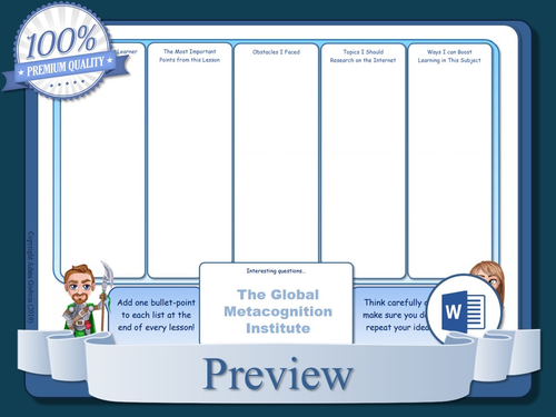 Tracking Worksheets (x10) [Metacognition & Self-Regulated Learning ...