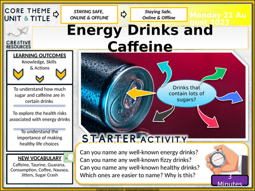 Energy Drinks and Caffeine PSHE | Teaching Resources