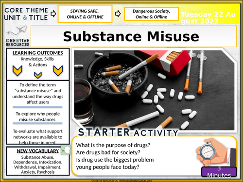 Substance Misuse - Drugs Education | Teaching Resources
