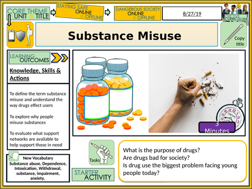 Substance Misuse - Drugs Education | Teaching Resources