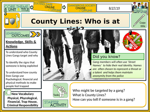 County Lines - Gangs - Who is at risk? | Teaching Resources