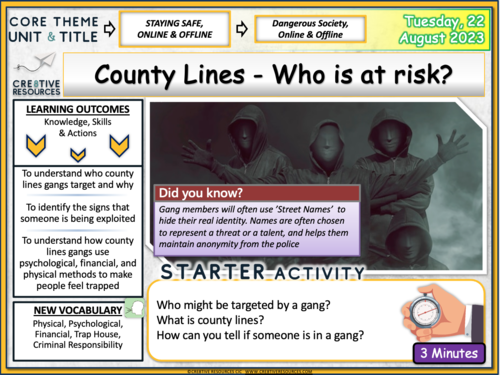 County Lines - Gangs - Who is at risk? | Teaching Resources