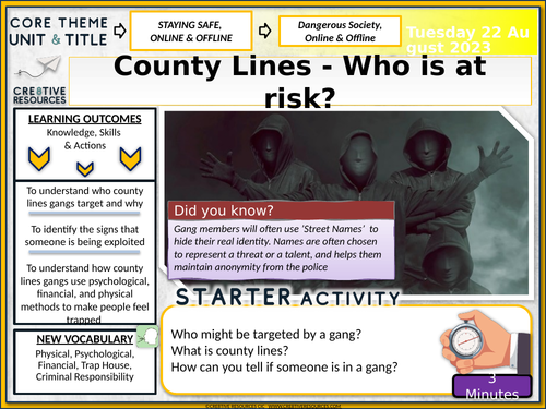County Lines - Gangs - Who is at risk? | Teaching Resources