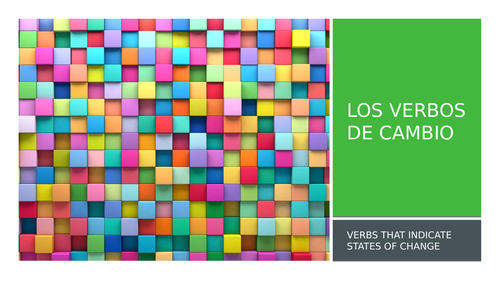 Spanish Verbs of Change - Verbos de Cambio | Teaching Resources