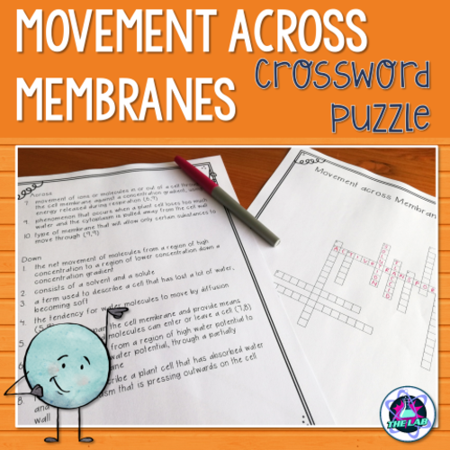Diffusion, Osmosis & Active Transport Crossword Puzzle | Teaching Resources