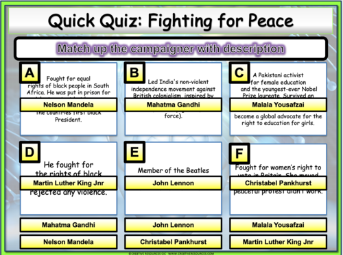 Peace War and Conflict | Teaching Resources