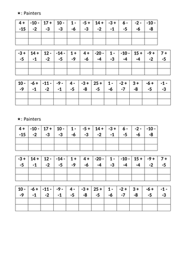 Differentiated Codebreaker: Adding and Subtracting Negative Numbers ...