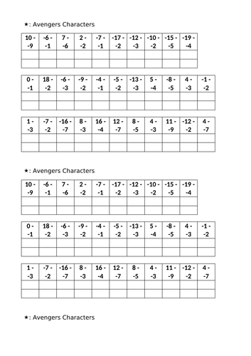 Differentiated Codebreaker: Subtracting Negative Numbers | Teaching ...