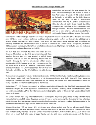 The Intervention of China in the Korean War | Teaching Resources