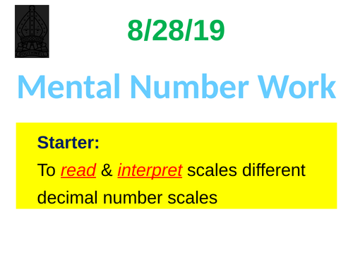 Year 7 and 8 KS3 Maths Starter Bank1 | Teaching Resources