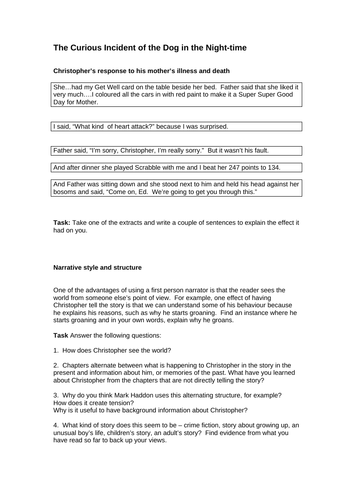 Curious Incident Scheme of Work | Teaching Resources