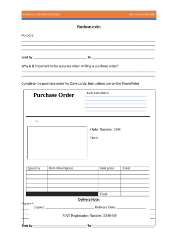 BTEC Tech in Enterprise - Component 3 - Financial Documents and methods ...