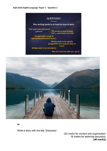 AQA 8700/1 GCSE English Language - AO5 Creative Writing Paper 1 ...