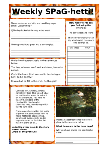 SPaGHETTI - SPaG activities linked to Y5 curriculum | Teaching Resources