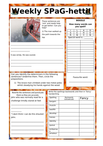 SPaGHETTI - SPaG activities linked to Y5 curriculum | Teaching Resources