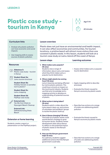 Plastic case study - tourism in Kenya | Teaching Resources