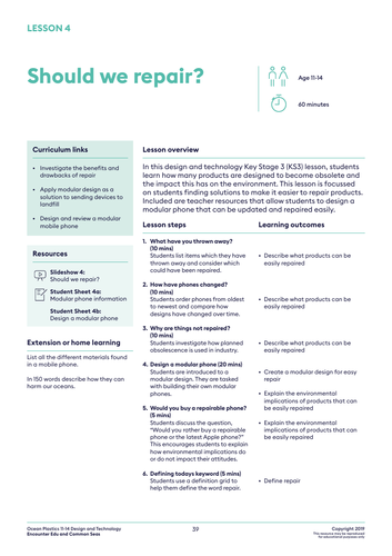 Plastic pollution: The 6 Rs - Repair | Teaching Resources