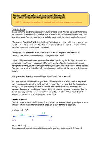 Year 6 Negative Numbers | Teaching Resources