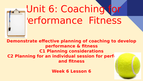 Coaching for Performance and Fitness | Teaching Resources