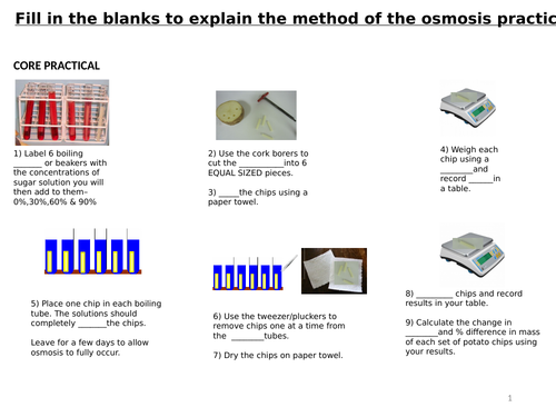 Osmosis Lesson including CORE Practical - AQA CELLS 9-1 BIOLOGY ...