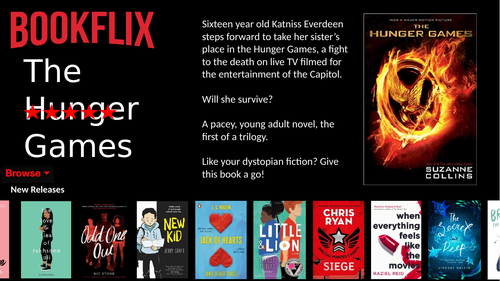 Bookflix display with option for a 'spotlight' review | Teaching Resources