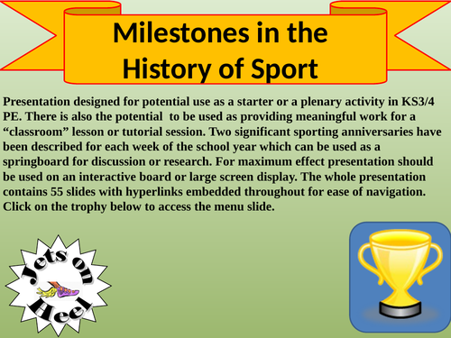Milestones in the History of Sport | Teaching Resources