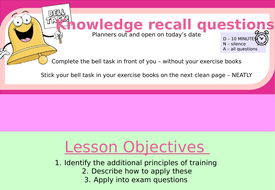 L5 - Additional principles of training | Teaching Resources