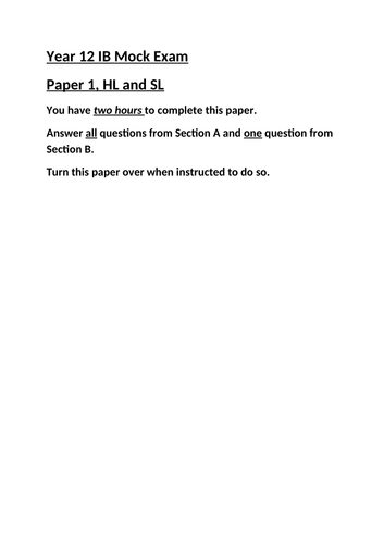 IB Psychology mock exam Paper 1 with marking guidance | Teaching Resources IB Psychology mock exam Paper 1 with marking guidance | Teaching Resources