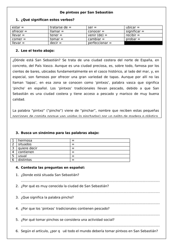 Spanish A Level Food Tourism in Spain, traditions & customs: el turismo ...